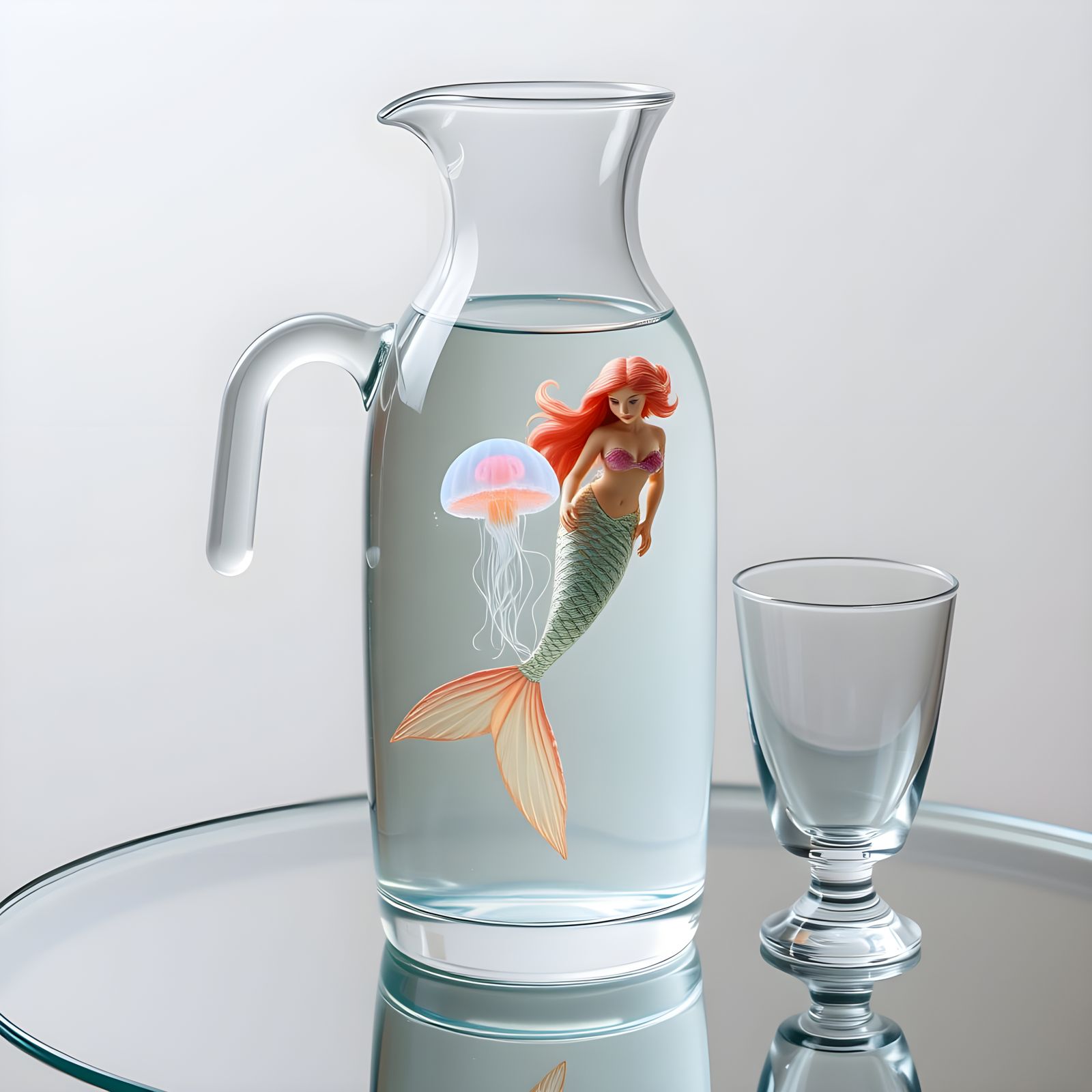 The Little Mermaid - Enchanted Mermaid in Glass Jug
