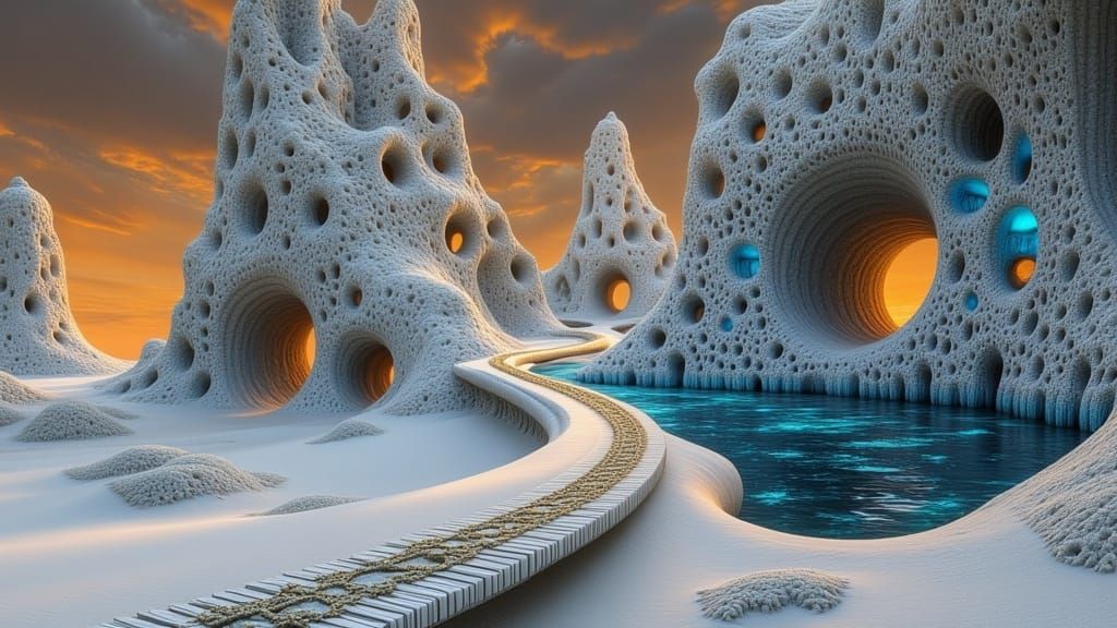 Piano Path by Surreal Horizons - Ethereal Desert Oasis with...