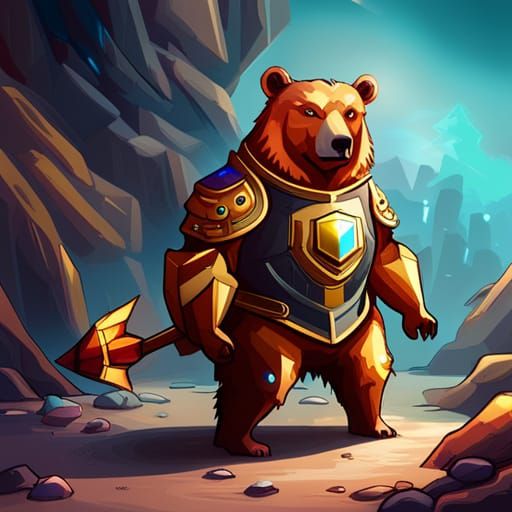cyberpunk Grizzly Bear in armor - AI Generated Artwork - NightCafe Creator