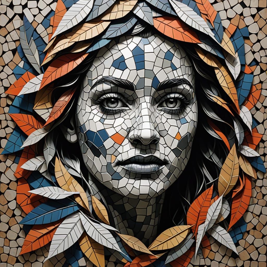 Cobbled Oracle Meets Optical Feather Storm in Vibr... - AI Art