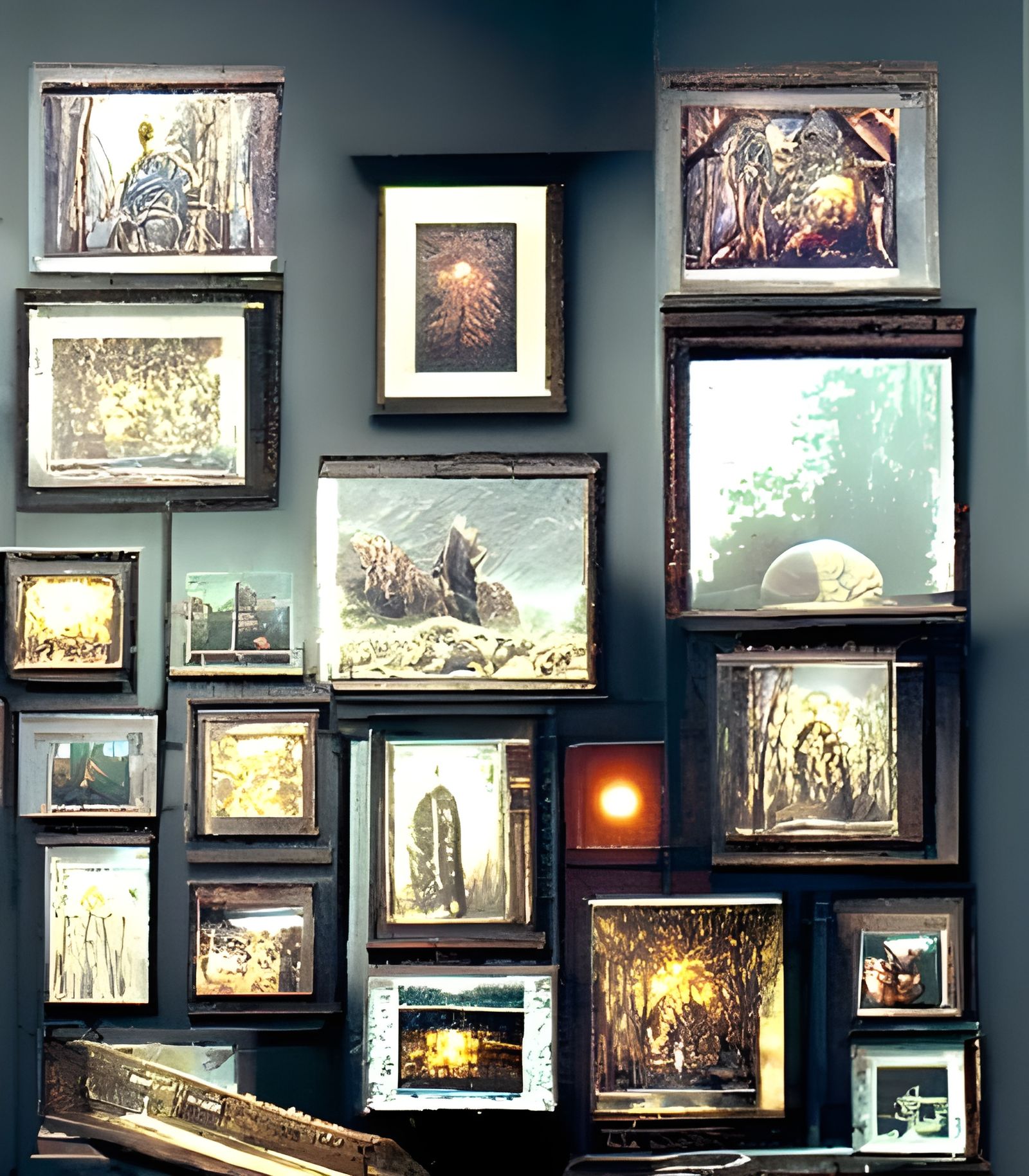 A gallery wall (with enhancing prompts) - AI Generated Artwork ...