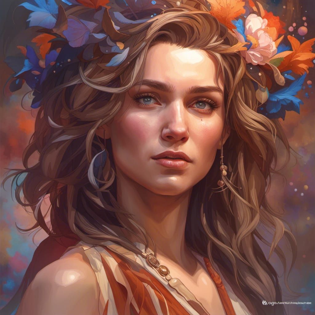 beautiful woman head and shoulders portrait, 8k resolution concept art portrait by Greg ...