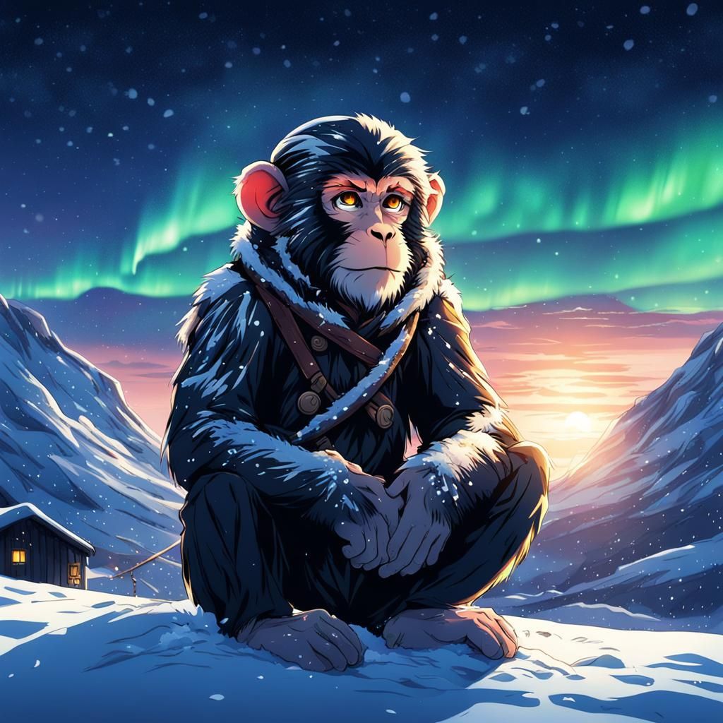 Monkey in Norway - AI Generated Artwork - NightCafe Creator