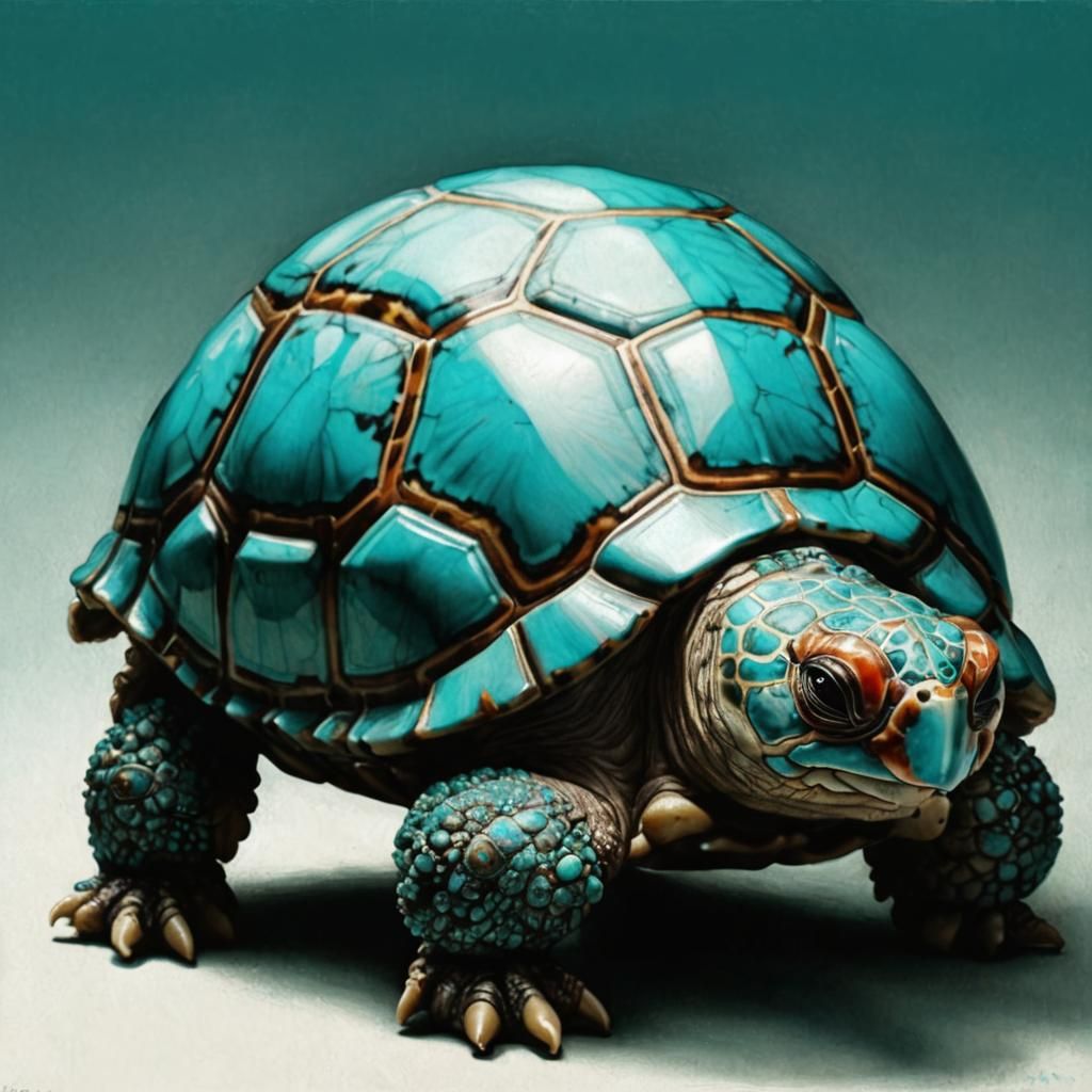 Turquoise tortoise - AI Generated Artwork - NightCafe Creator