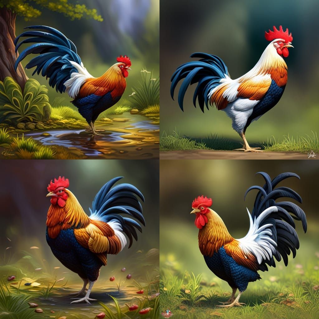 Roosters - AI Generated Artwork - NightCafe Creator