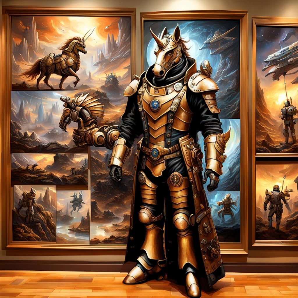 From "Mars Steampunk Wars" on a rack a collection of three finely ...