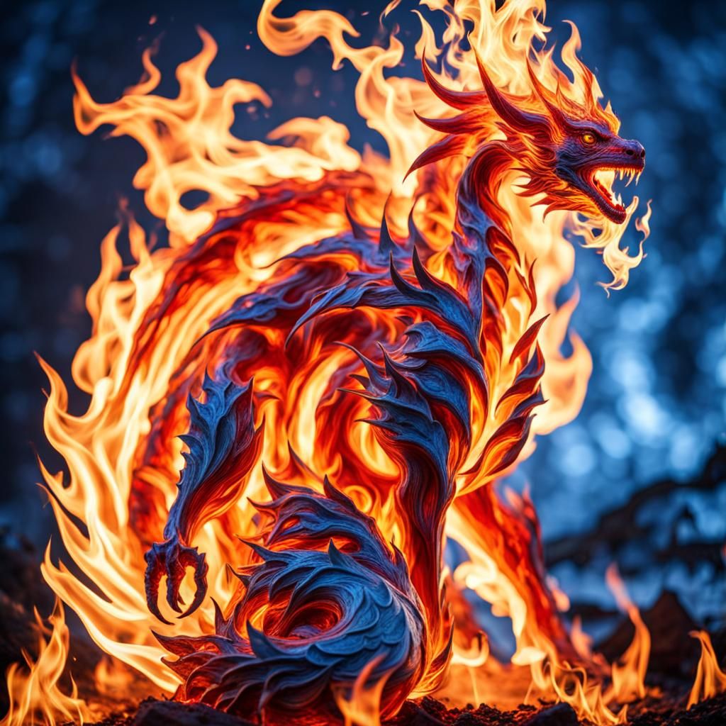 Fire beast - AI Generated Artwork - NightCafe Creator