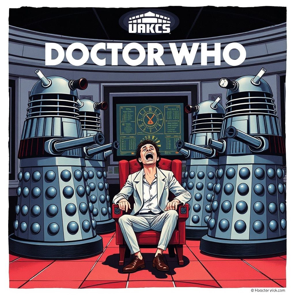 Vintage Daleks Control Room Illustration - AI Art