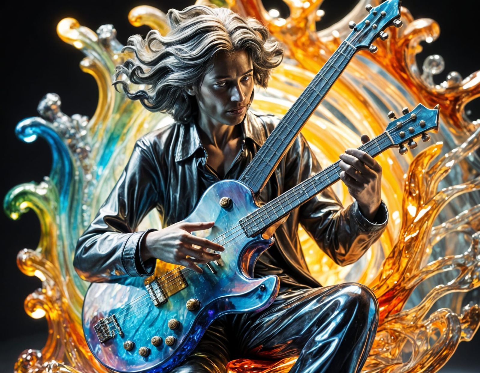 3D glass bohemian sculpture - Hyper-Realistic Bohemian Glass...