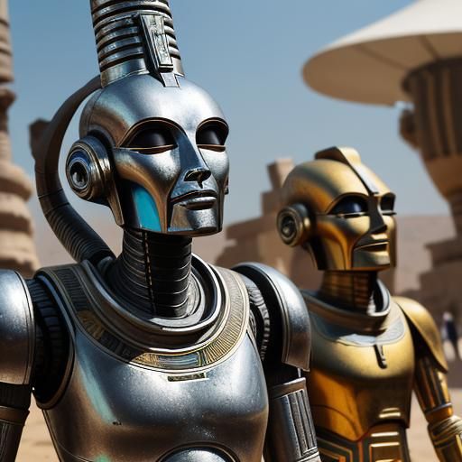 Extraterrestrial Chrome Protocol Droids of Ancient Egypt