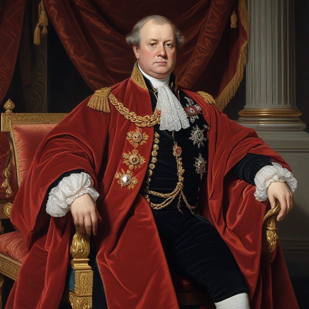 William the 4th of England - Regally Attired King in 19th-C...