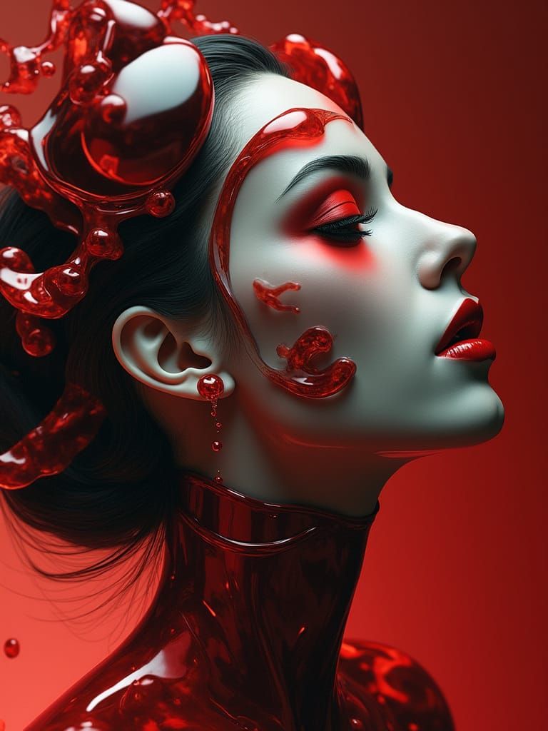 hyper-realistic woman, grounded in optical illusion and precise ...