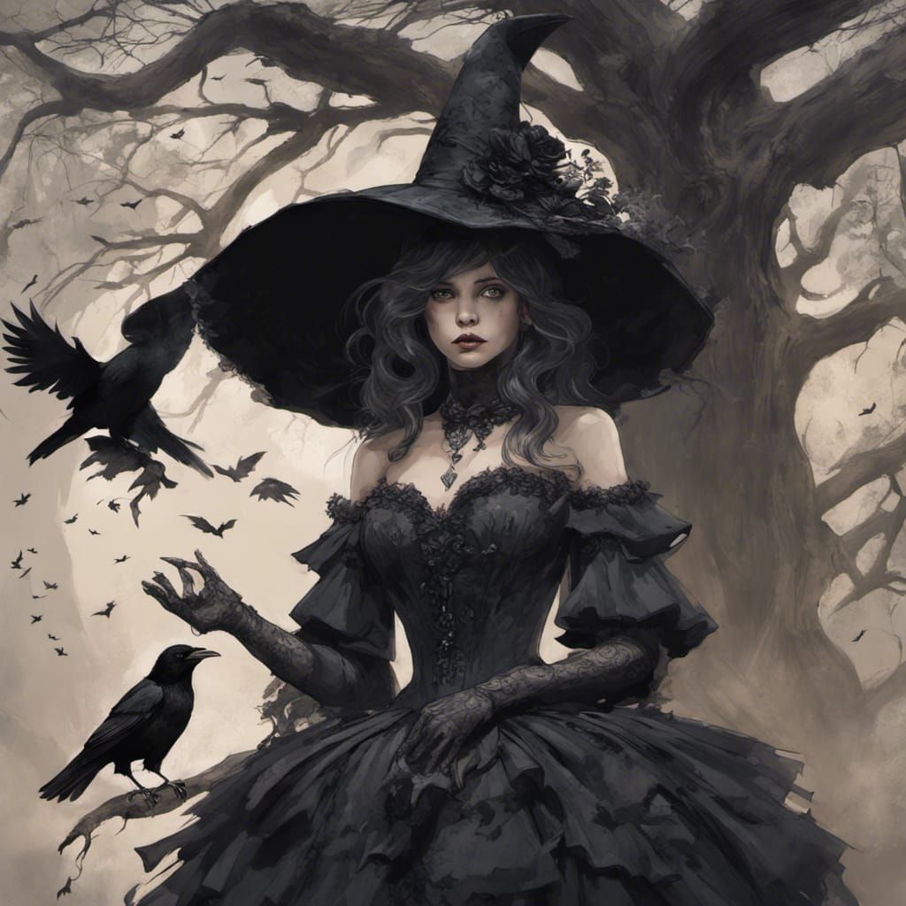 Crow Witch - AI Generated Artwork - NightCafe Creator