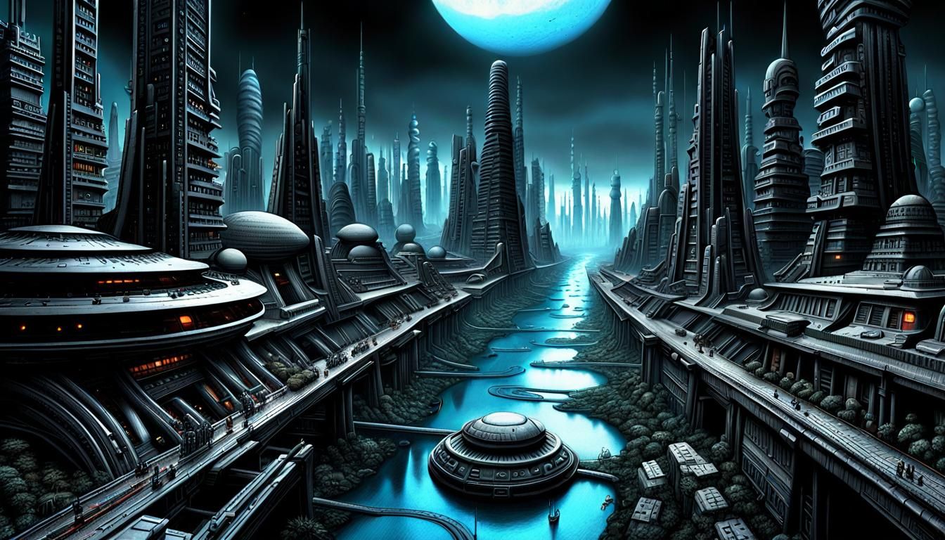 Alien Mega City - AI Generated Artwork - NightCafe Creator