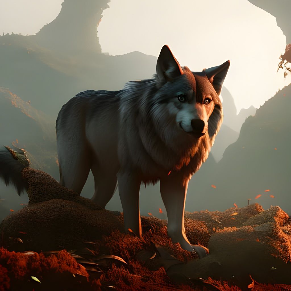 Fall Wolf - AI Generated Artwork - NightCafe Creator