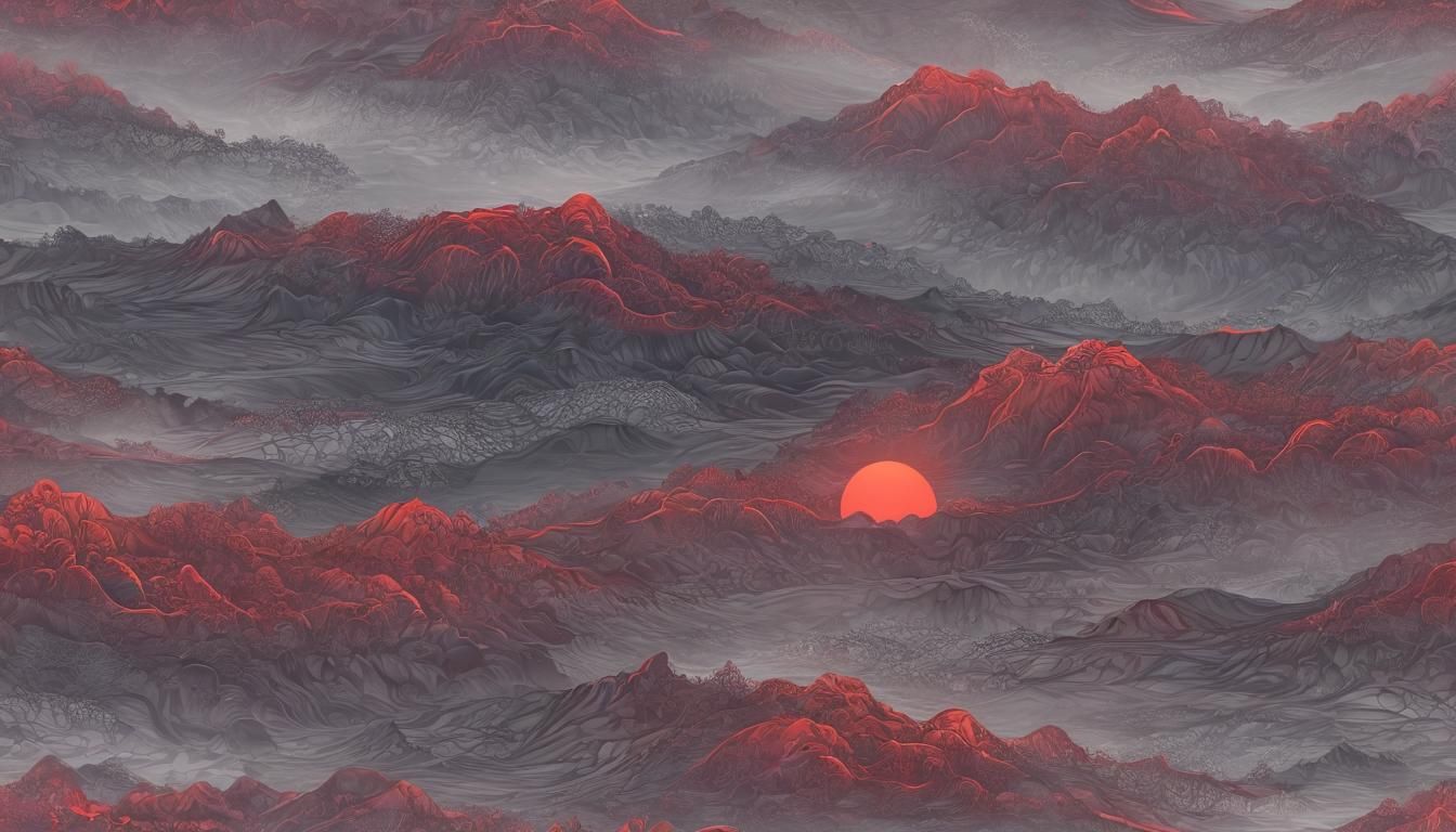 a deep red sunset - AI Generated Artwork - NightCafe Creator