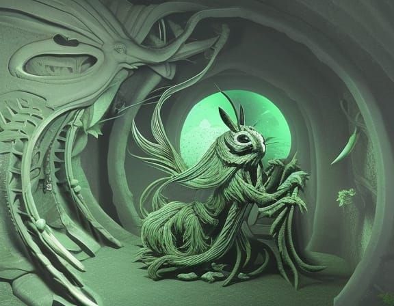 "let's look how the rabbit feels there" - AI Generated Artwork ...