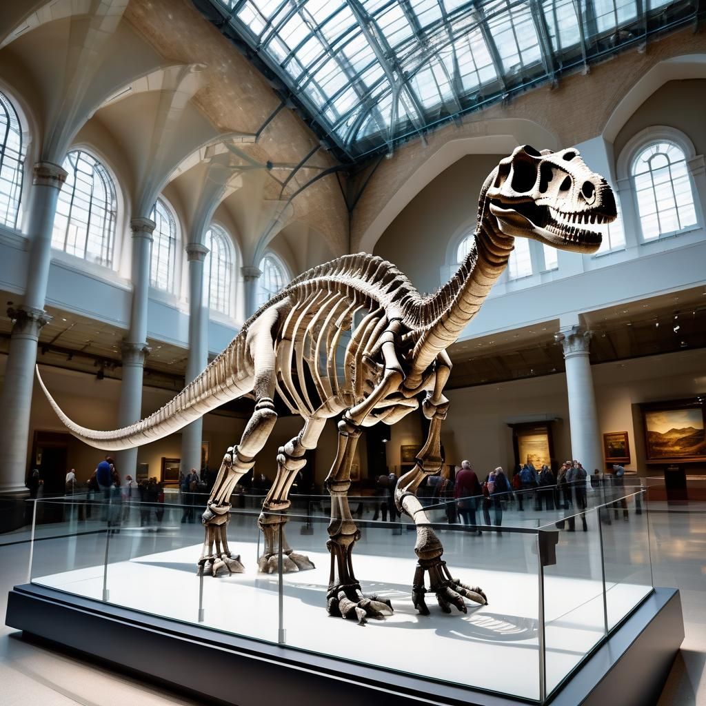 Museum fossil display. - AI Generated Artwork - NightCafe Creator