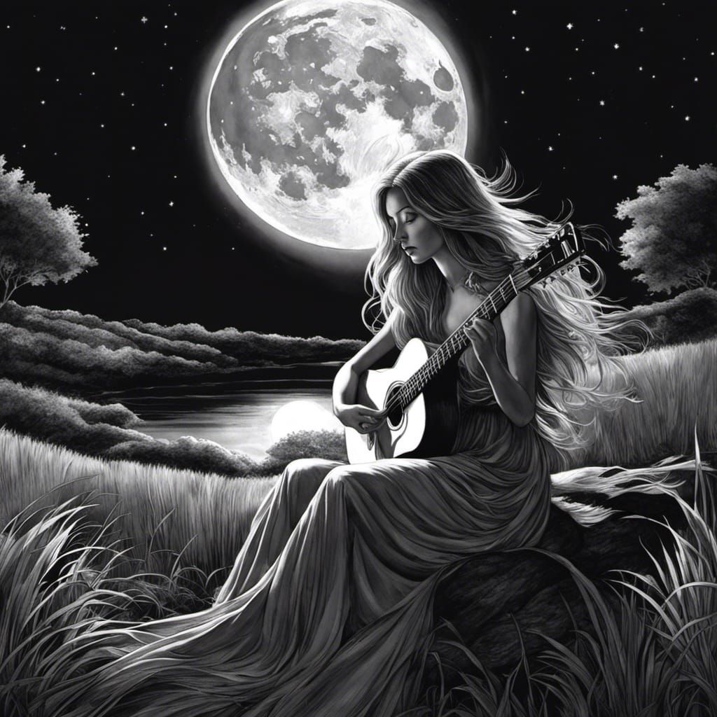 Black & White Ink Drawing Serenade - AI Generated Artwork - NightCafe ...