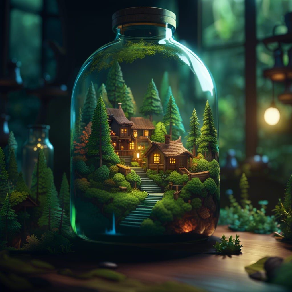 Forest in a Bottle - AI Generated Artwork - NightCafe Creator
