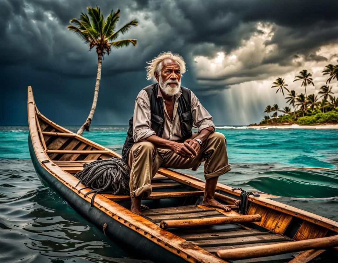 Castaway on a raft - AI Generated Artwork - NightCafe Creator