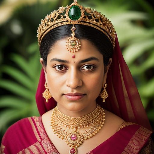 Regal Majesty: Queen of India - Regal Indian Queen in Tradit...