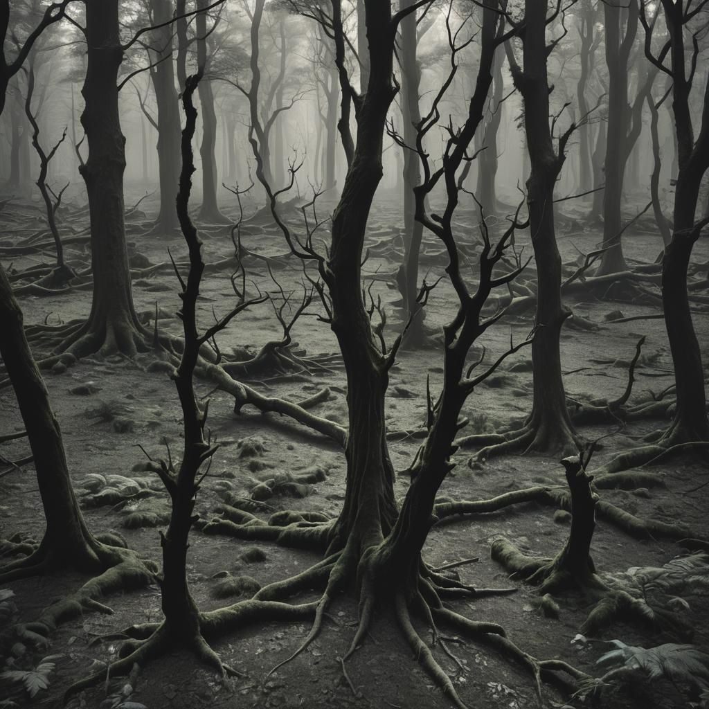 Generate an image of a deep, dark forest - AI Generated Artwork ...