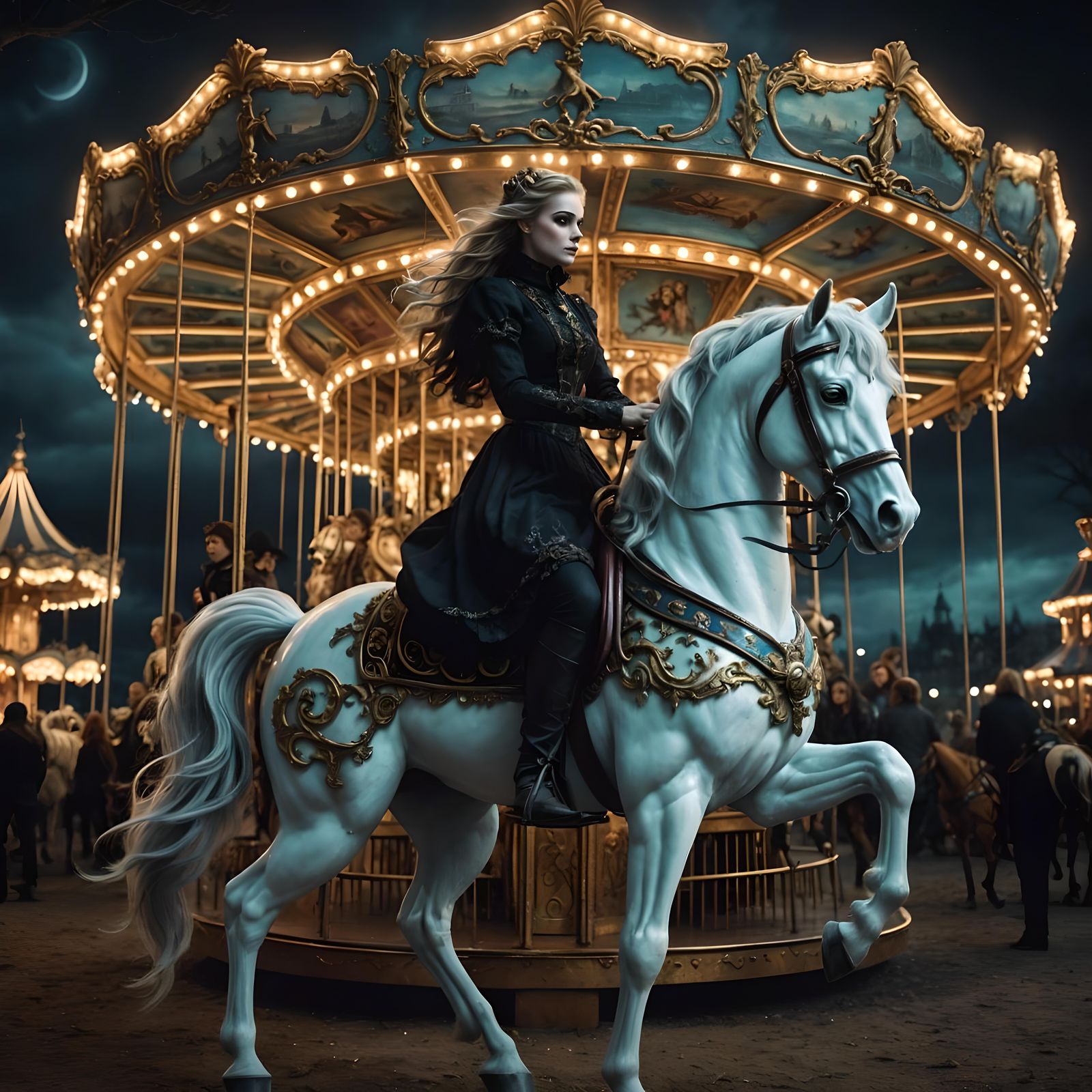 Haunted Carousel - AI Generated Artwork - NightCafe Creator