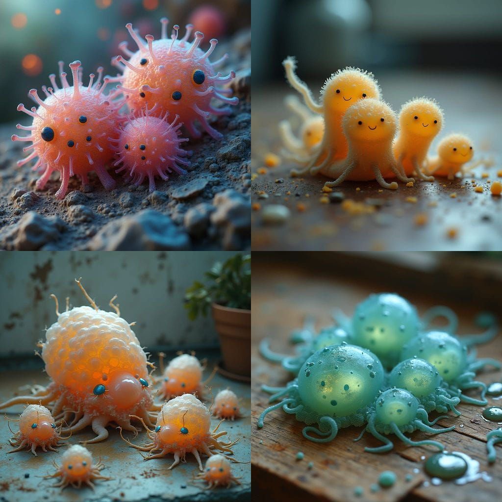 an amoeba family - Microscopic Family Portrait of Amoebas T...