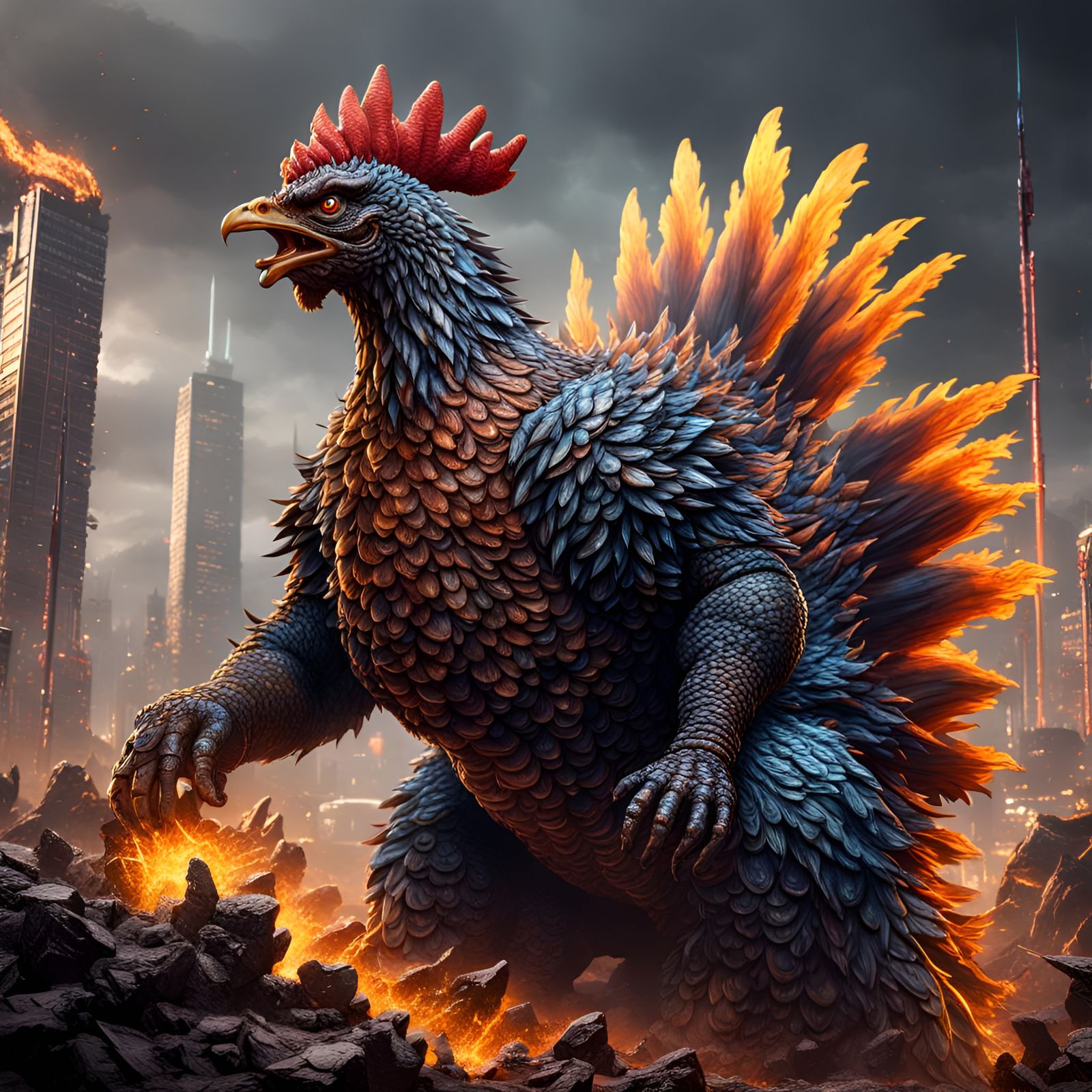 Chicken Tender Godzilla - AI Generated Artwork - NightCafe Creator