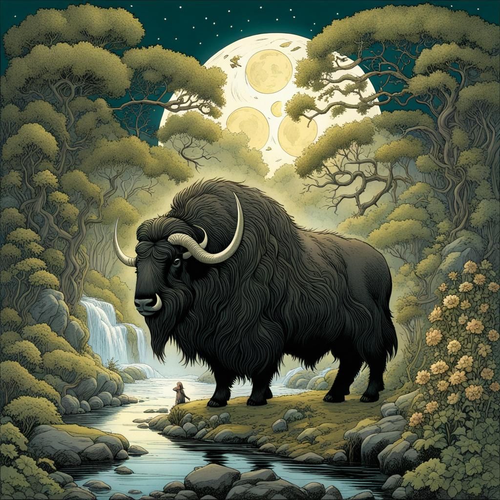 gigantic Musk-Ox. - AI Generated Artwork - NightCafe Creator