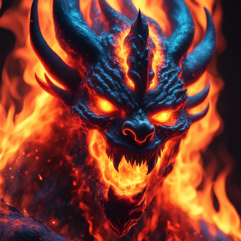 mystical fire demon - AI Generated Artwork - NightCafe Creator