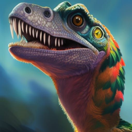 Rainbow Raptor - AI Generated Artwork - NightCafe Creator