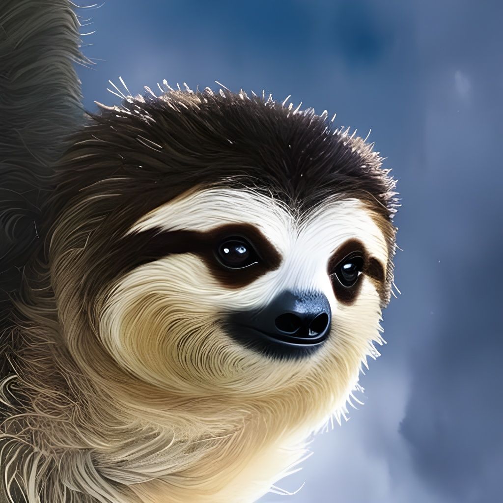 A close-up portrait of a sloth - AI Generated Artwork - NightCafe Creator