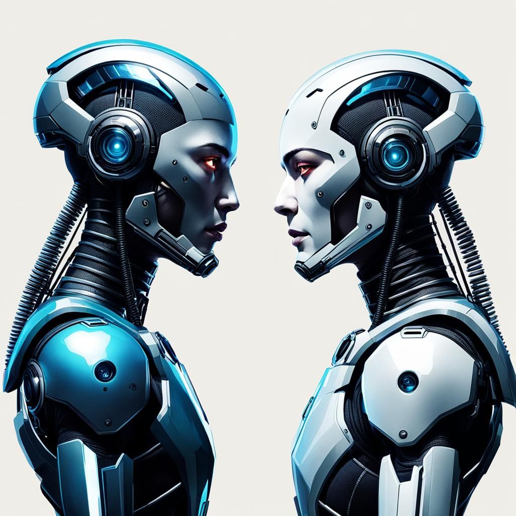 Cyborg relationship - AI Generated Artwork - NightCafe Creator