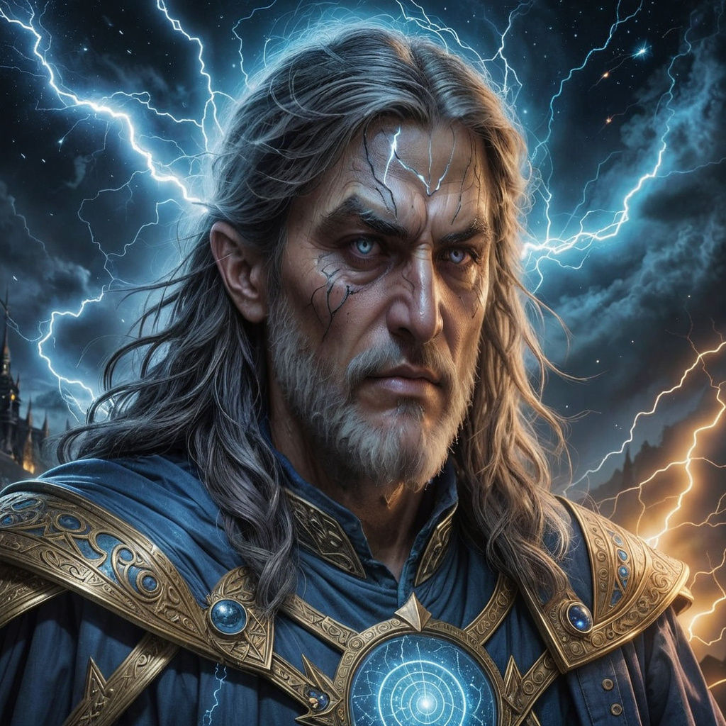 Ethereal Wizard in Cosmic Conflict - AI Art