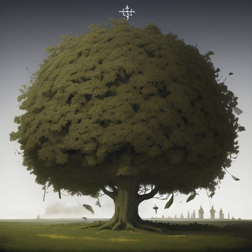 Surrealist Tree in Artistic Fusion Style - AI Art