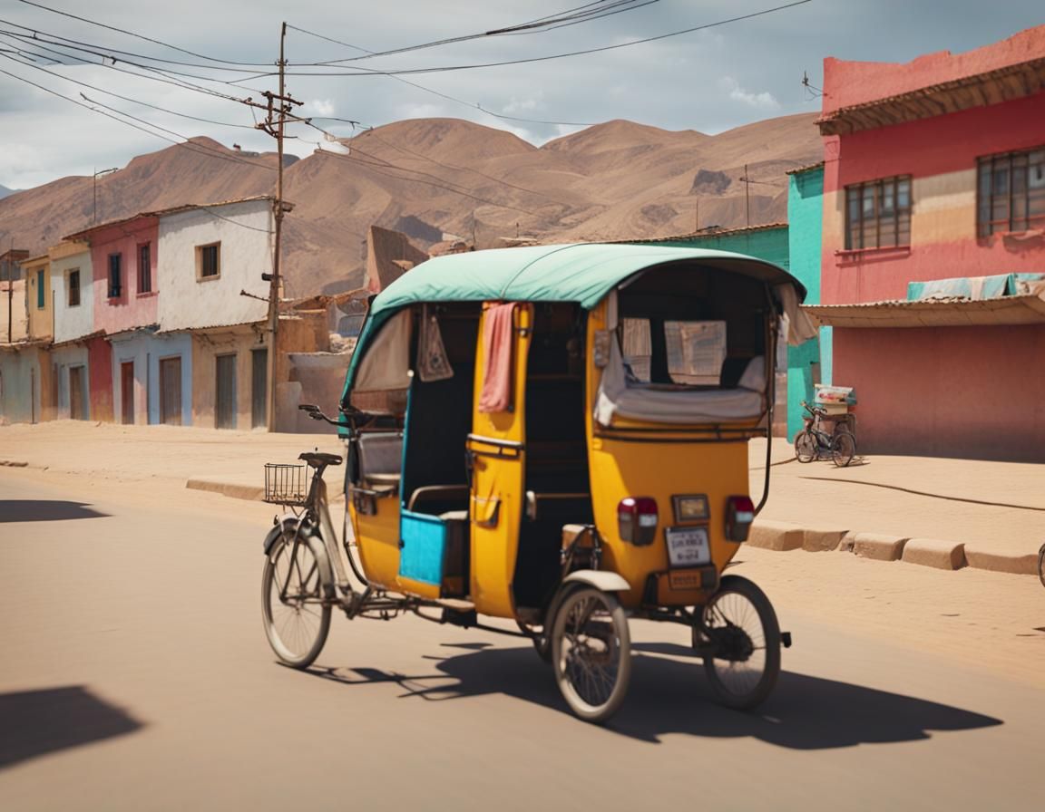 Auto Rickshaw in a peruvian desert city, 4k, hyperdetailed - AI ...