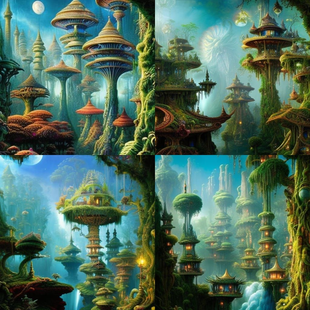 fantastical tree houses on an alien planet joe fenton giovanni battista ...