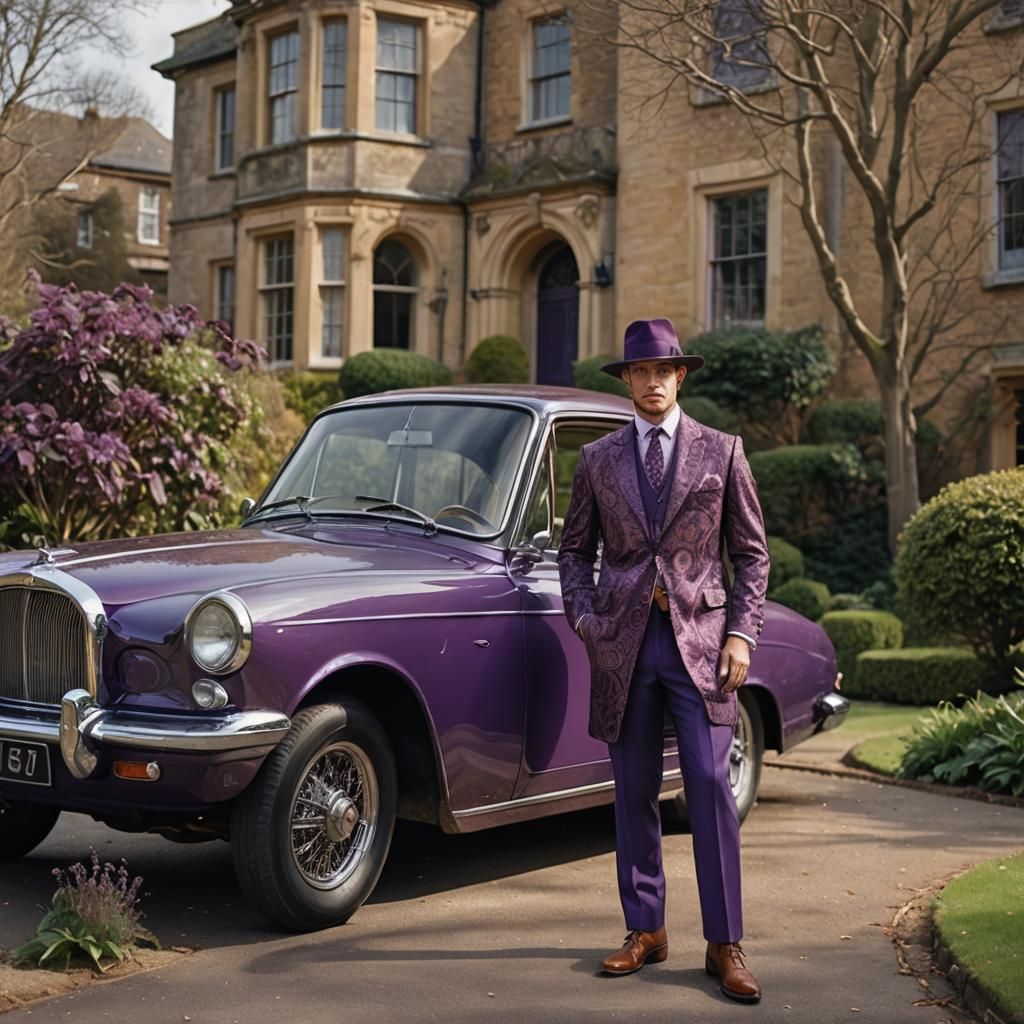 Purple 1960s man - AI Generated Artwork - NightCafe Creator