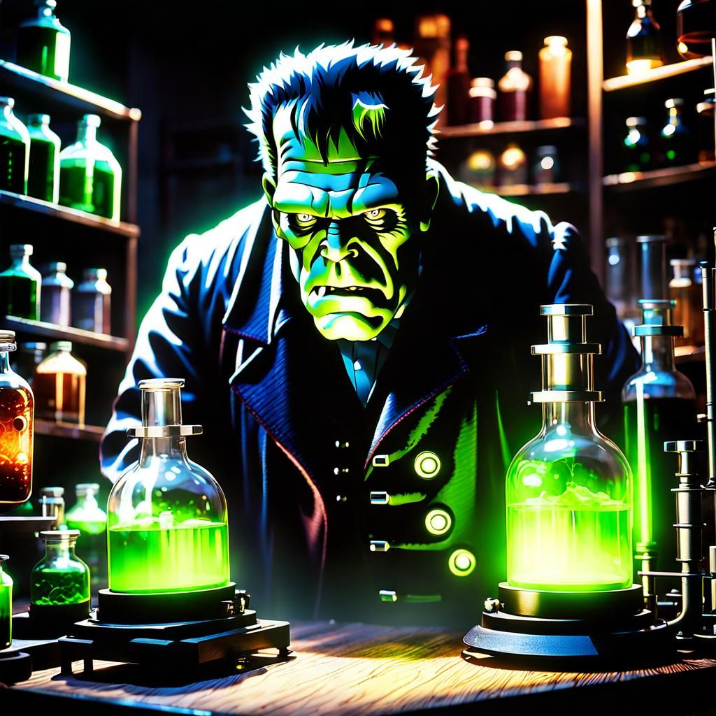 Frankenstein the Scientist - AI Generated Artwork - NightCafe Creator
