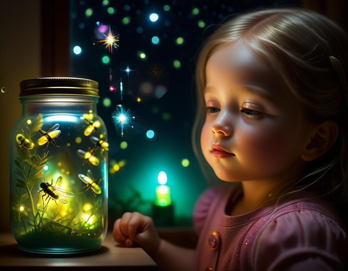 The magic of fireflies - AI Generated Artwork - NightCafe Creator
