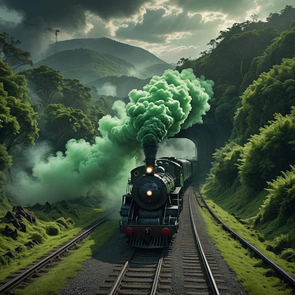 The green train - AI Generated Artwork - NightCafe Creator