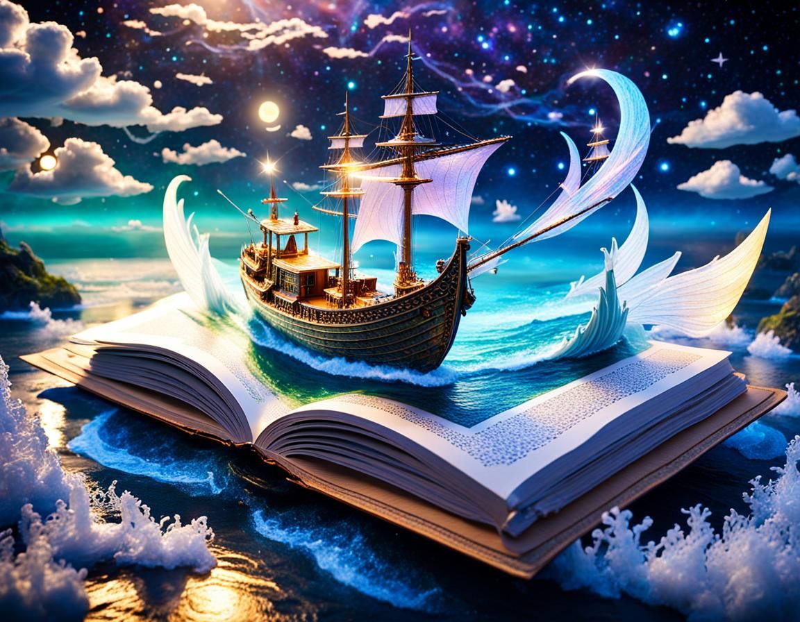 ((A 3D whimsical creation of a MESMERISING FAIRY BOAT coming out from ...