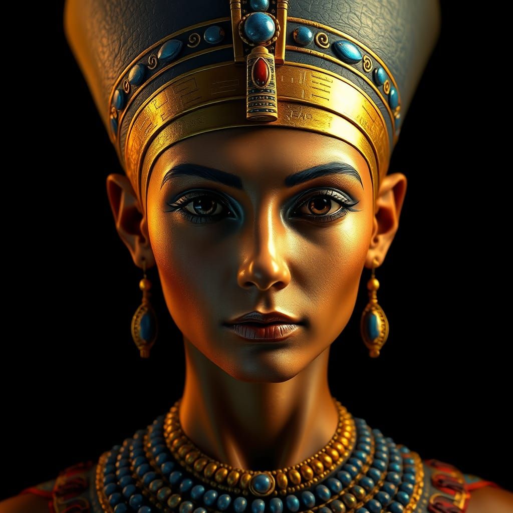 Hyper realistic portrait of Hatshepsut, one of the most successful ...
