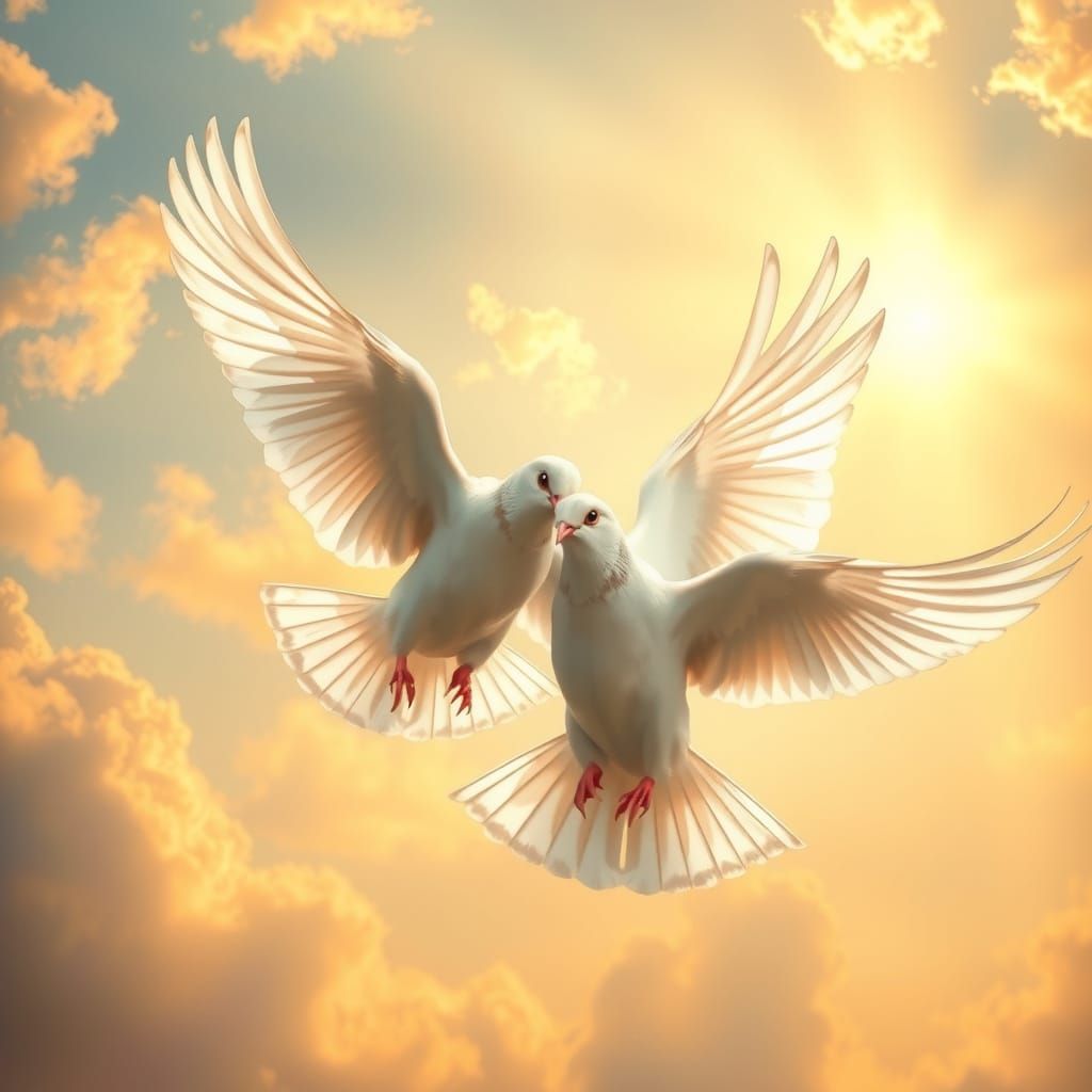 Wings of Devotion - Tender Heart of Devotion in Dreamy Sky