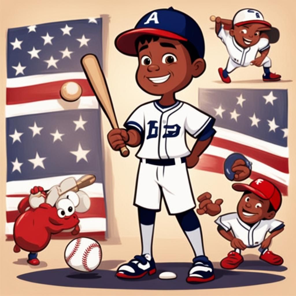 a photo of a kid american baseball player, pixar animation style ...