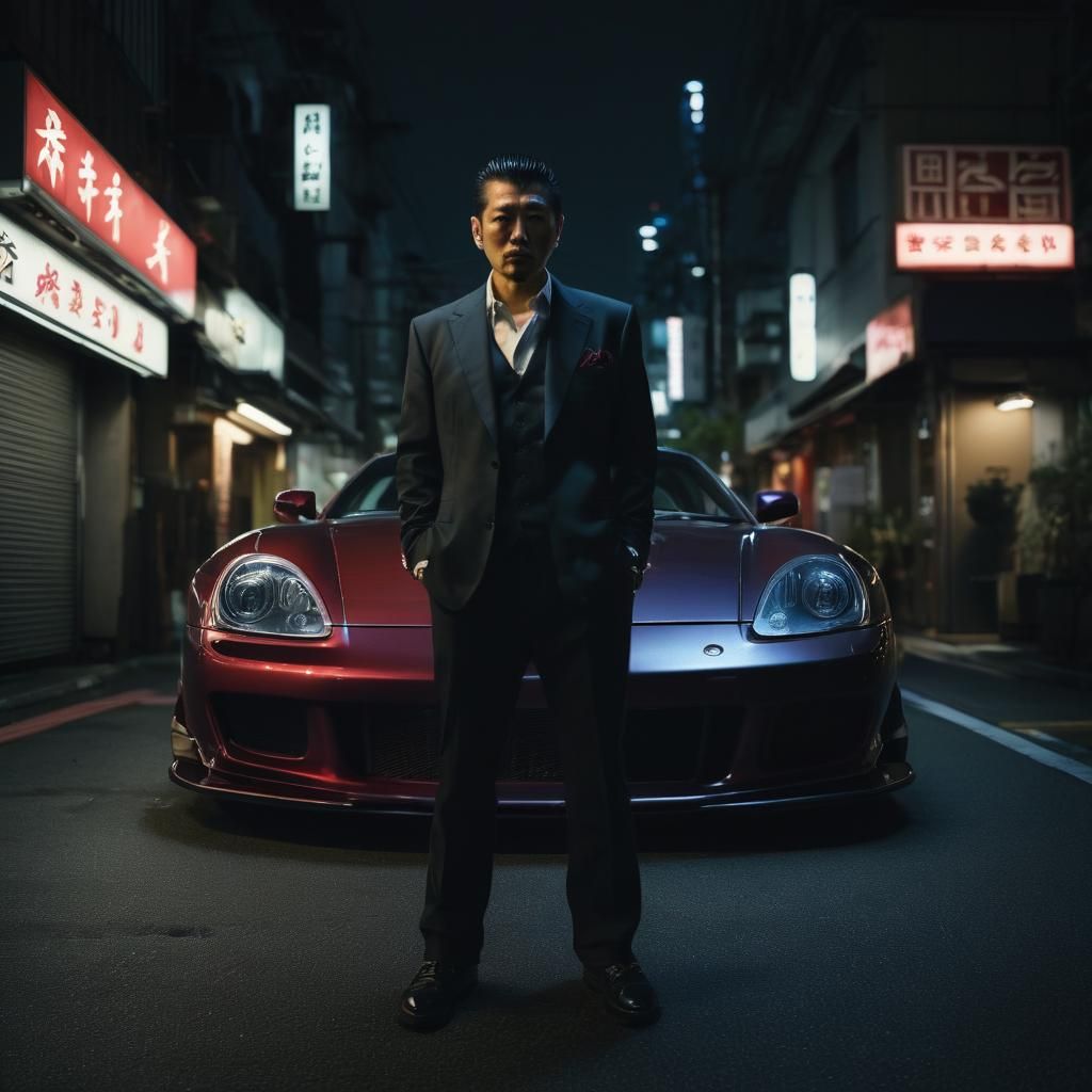 My GT2 Stradale Mazerati - Japanese Yakuza Icon Stands Besid...