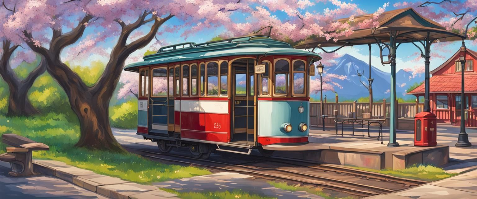 Spring Station - AI Generated Artwork - NightCafe Creator