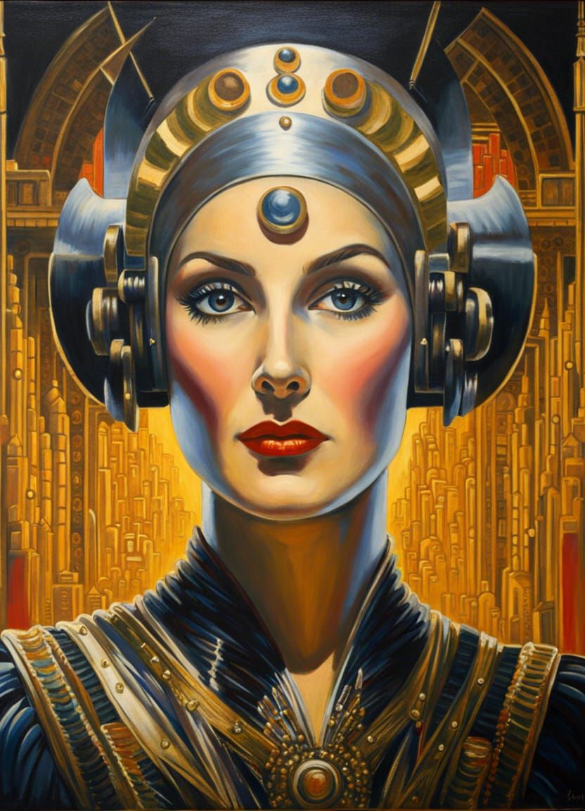 Impressionist portrait of actress Brigitte Helm's character Maria in ...